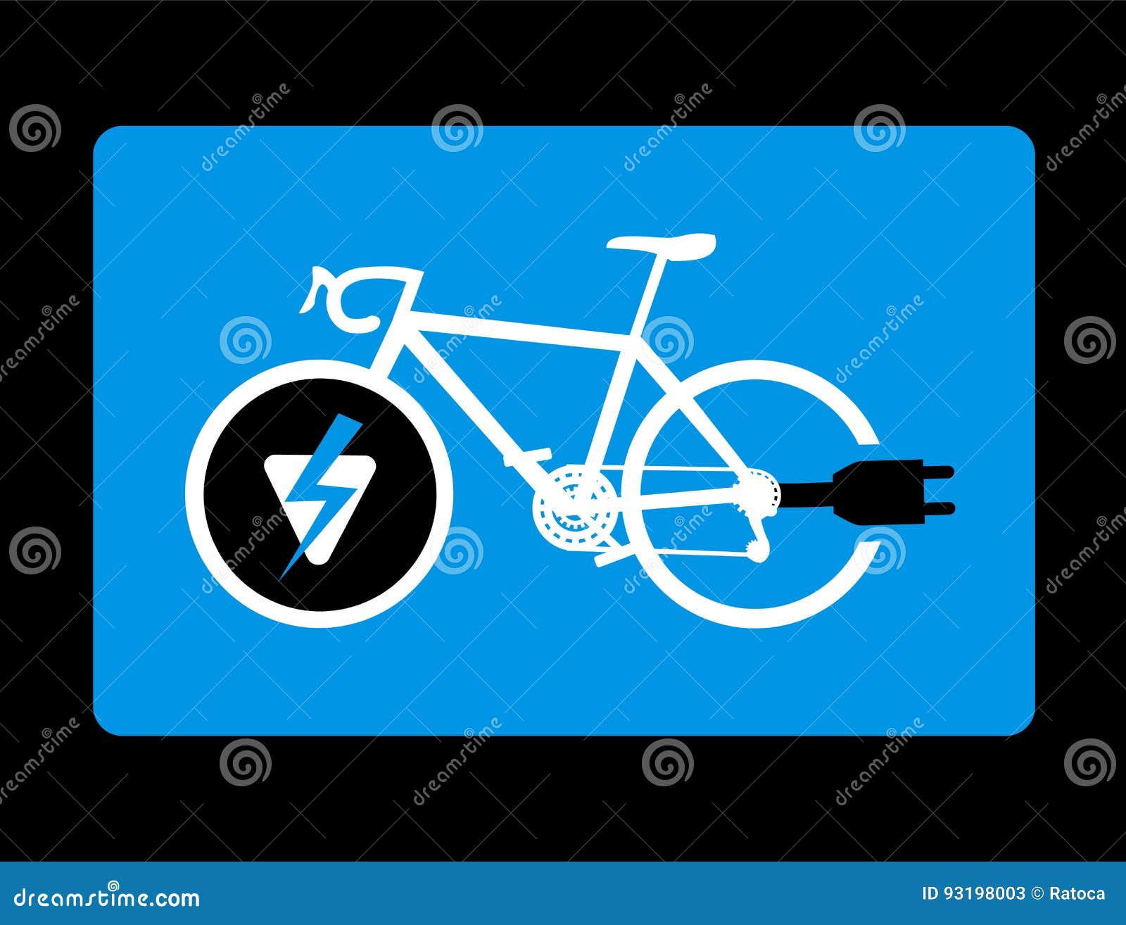 Electro bike symbol stock vector. Illustration of plug - 93198003