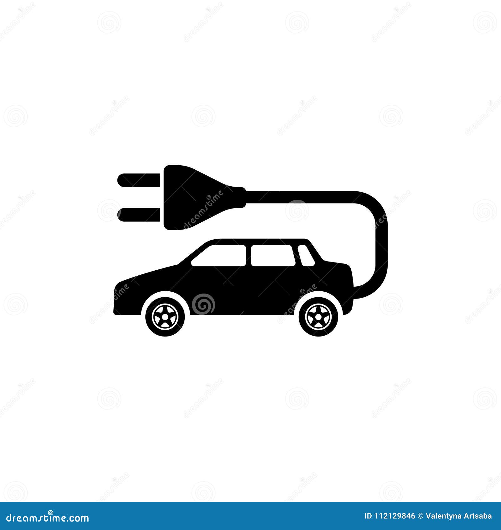 Electro Car Flat Vector Icon Stock Vector - Illustration of friendly ...