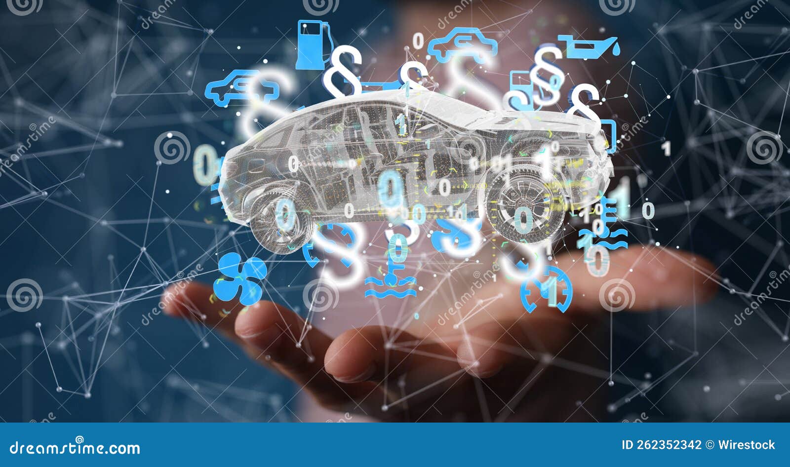 Electro Car Icon with an Electromobility E-motion Concept Stock Photo ...