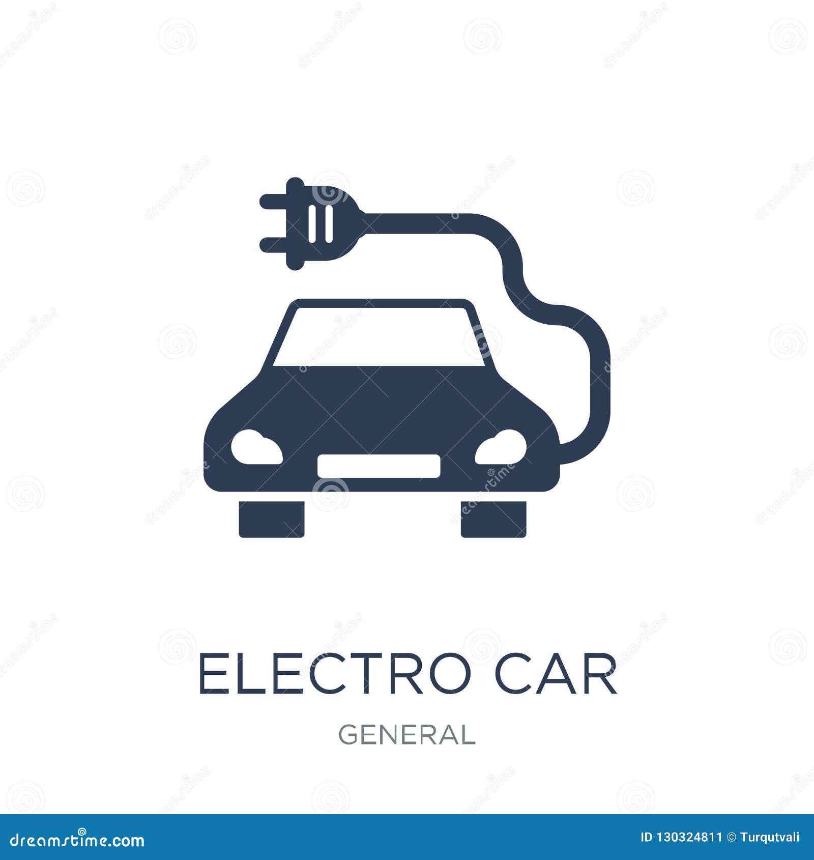 Electro Car Icon. Trendy Flat Vector Electro Car Icon on White B Stock ...