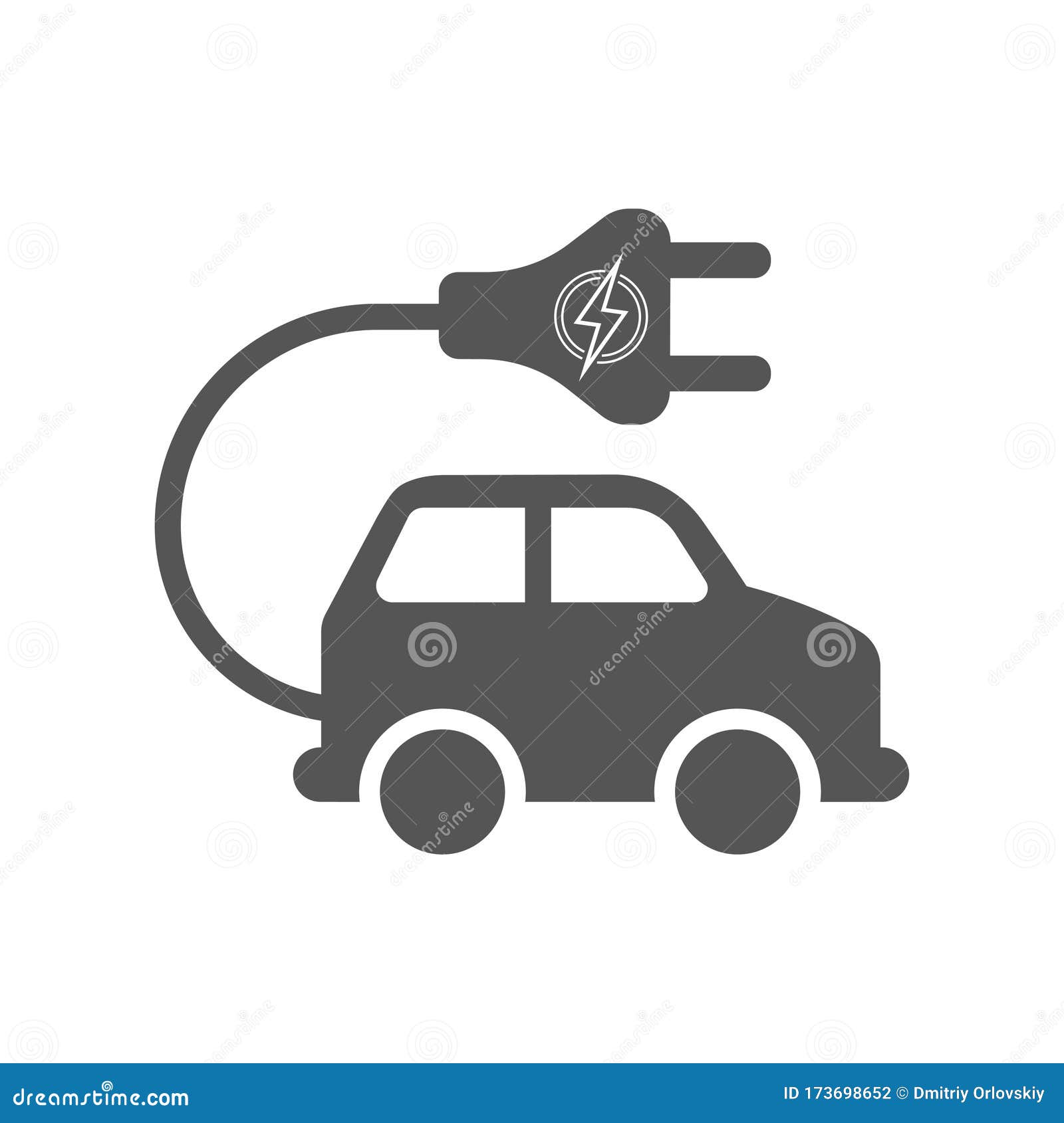 Electro Car Vector Icon On White Background. Flat Vector Electro Car ...