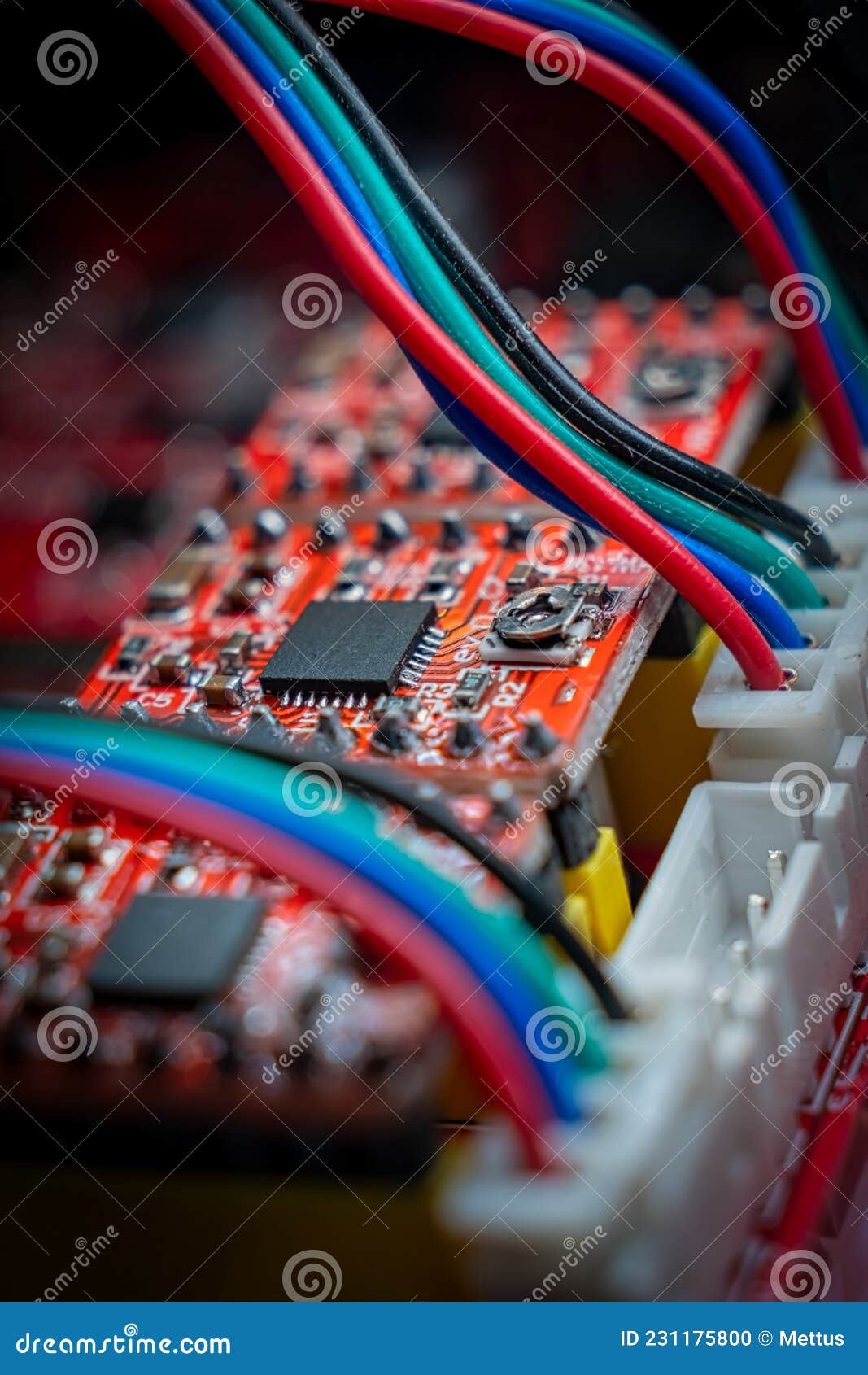 Electro Circuit with Wires and Chips Mounted on, Macro Image Stock ...