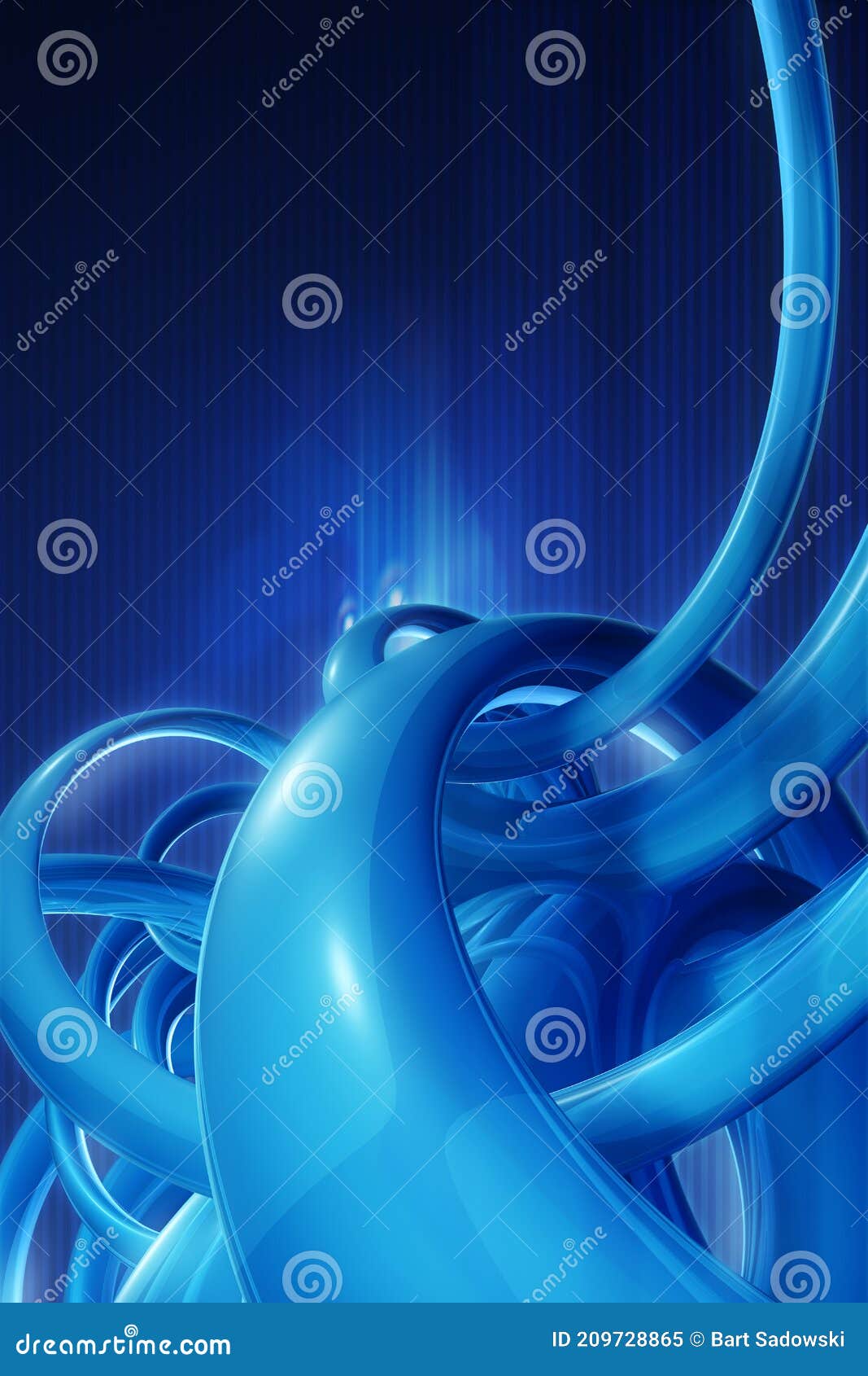 3D Generated Blue Electro Curls Background Image Stock Illustration ...