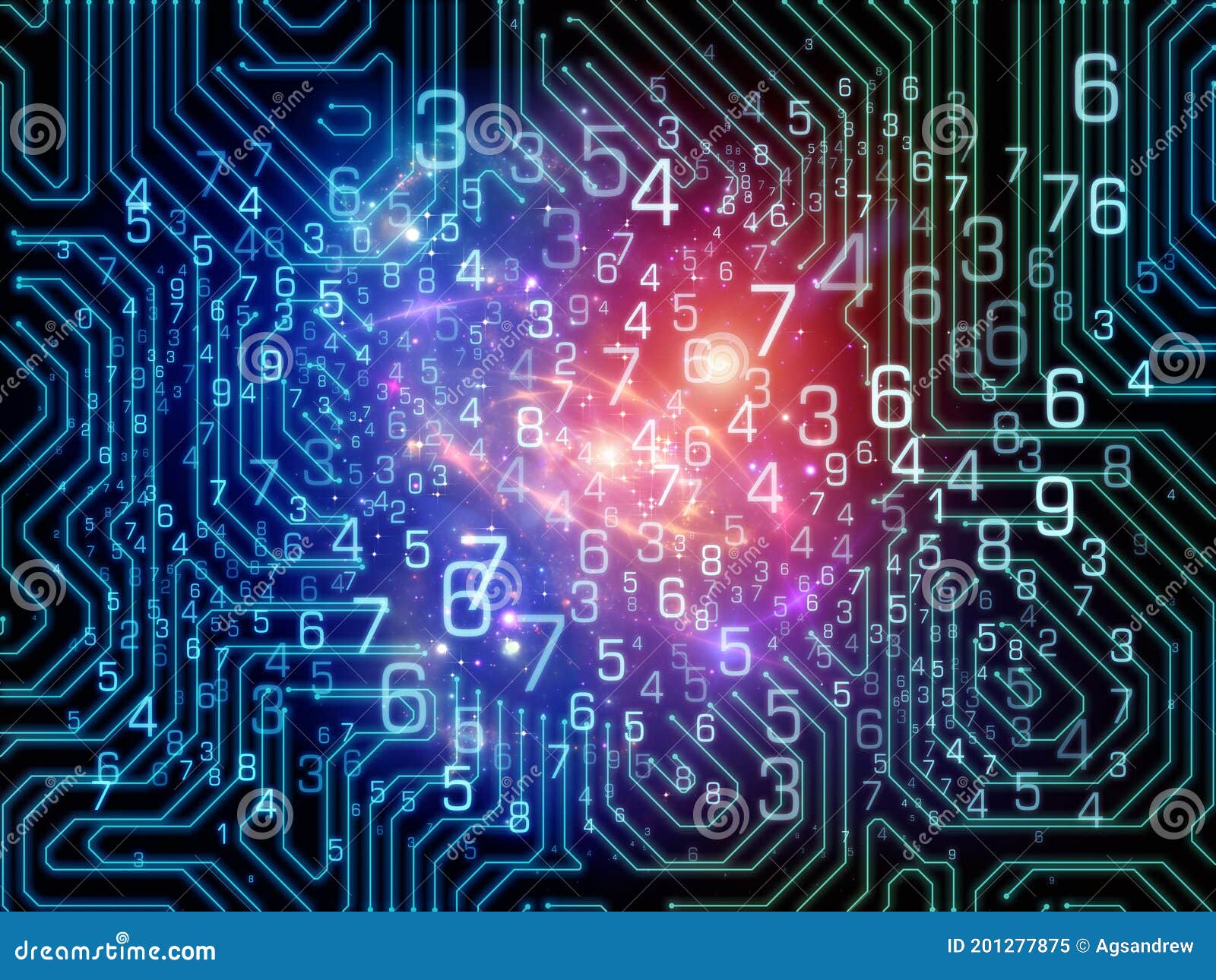 Electro-Digital Grid stock illustration. Illustration of numeration ...