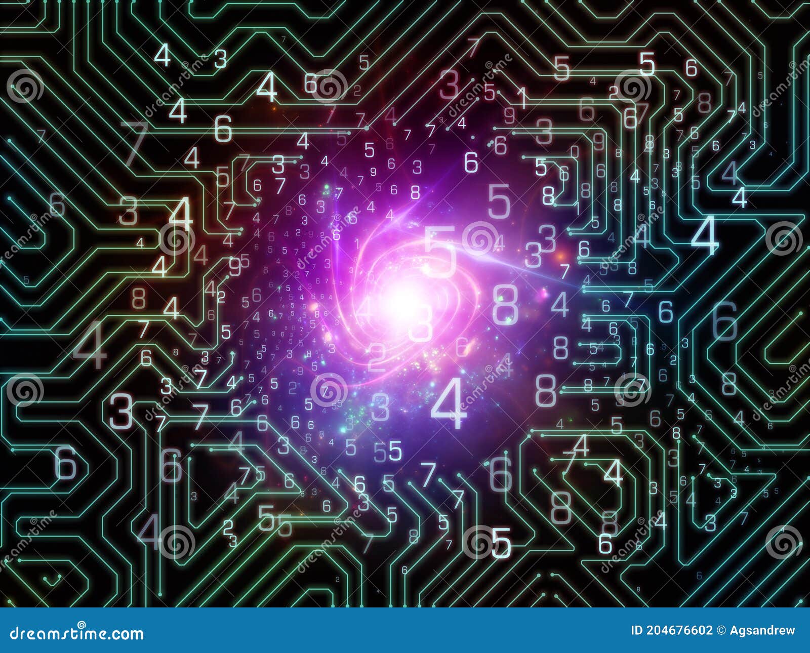 Electro-Digital Grid stock illustration. Illustration of computation ...