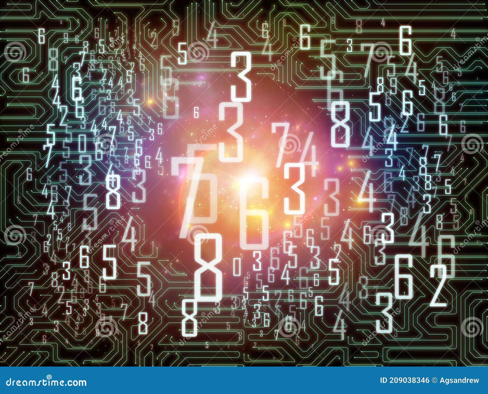 Electro-Digital Grid stock illustration. Illustration of numeration ...