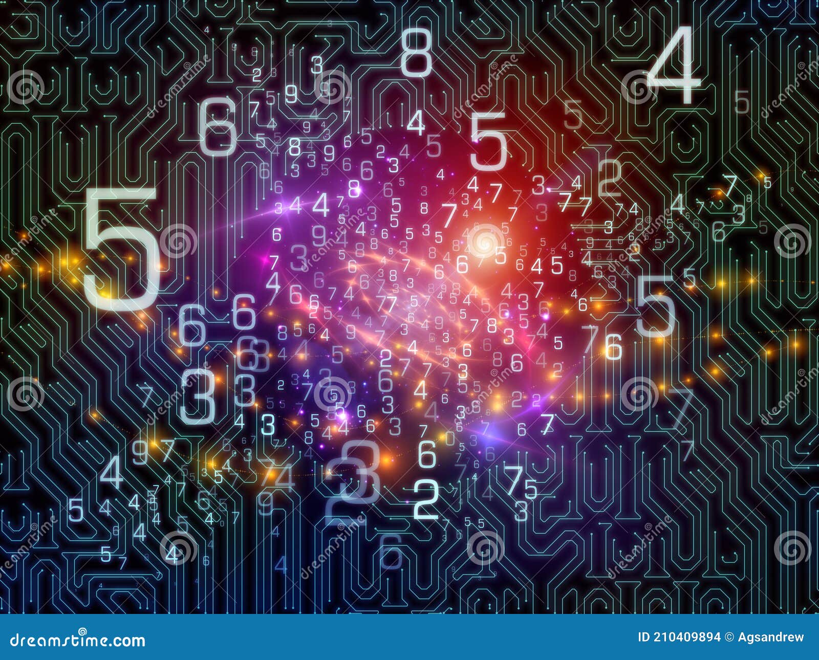 Electro-Digital Grid stock illustration. Illustration of computation ...