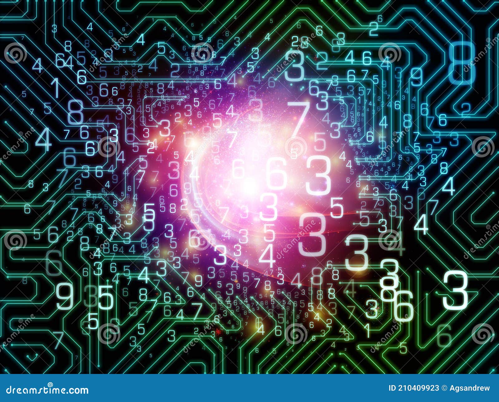 Electro-Digital Grid stock illustration. Illustration of science ...