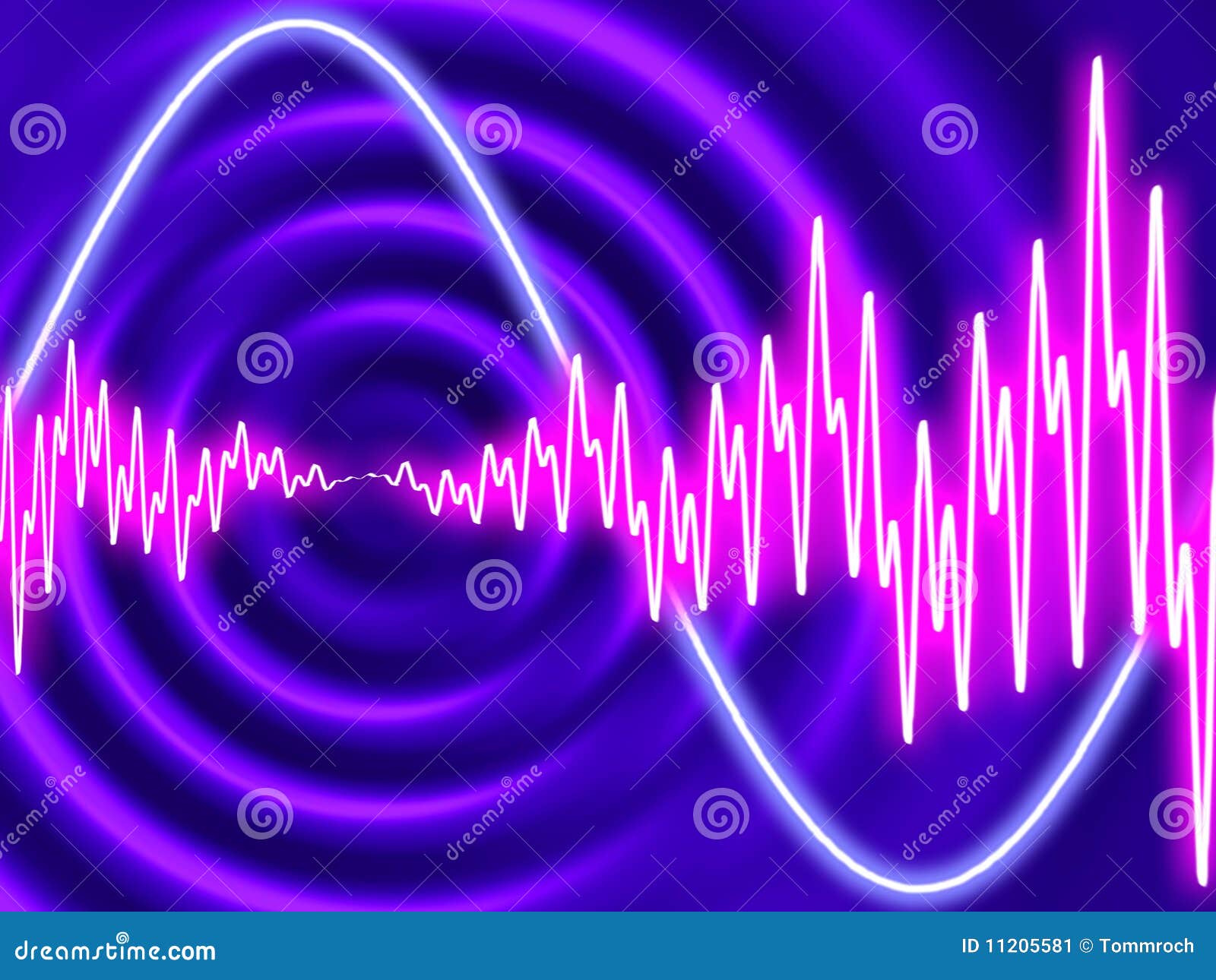 Electro Disco - Concentric Ripples with Waveforms Stock Image - Image ...