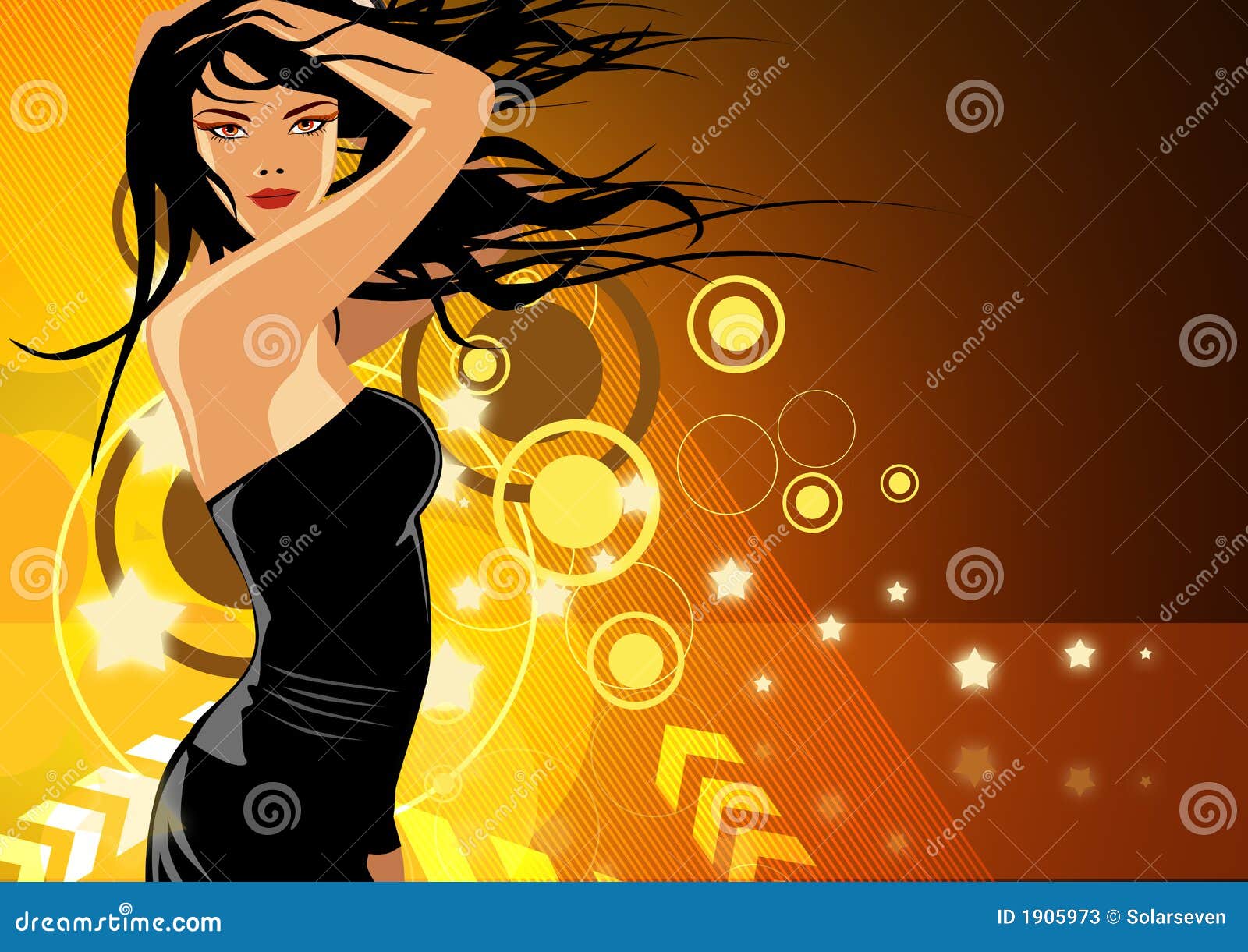 Electro Funky Girl stock illustration. Illustration of relax - 1905973