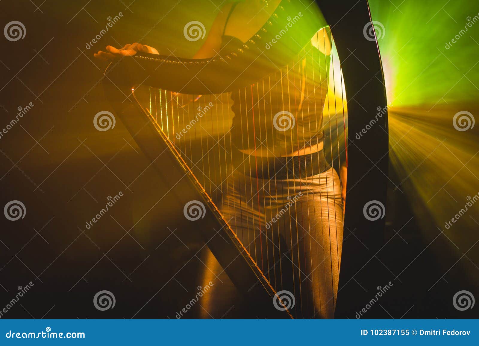 Electro Harp in the Rays of Light Stock Image - Image of harp, classic ...