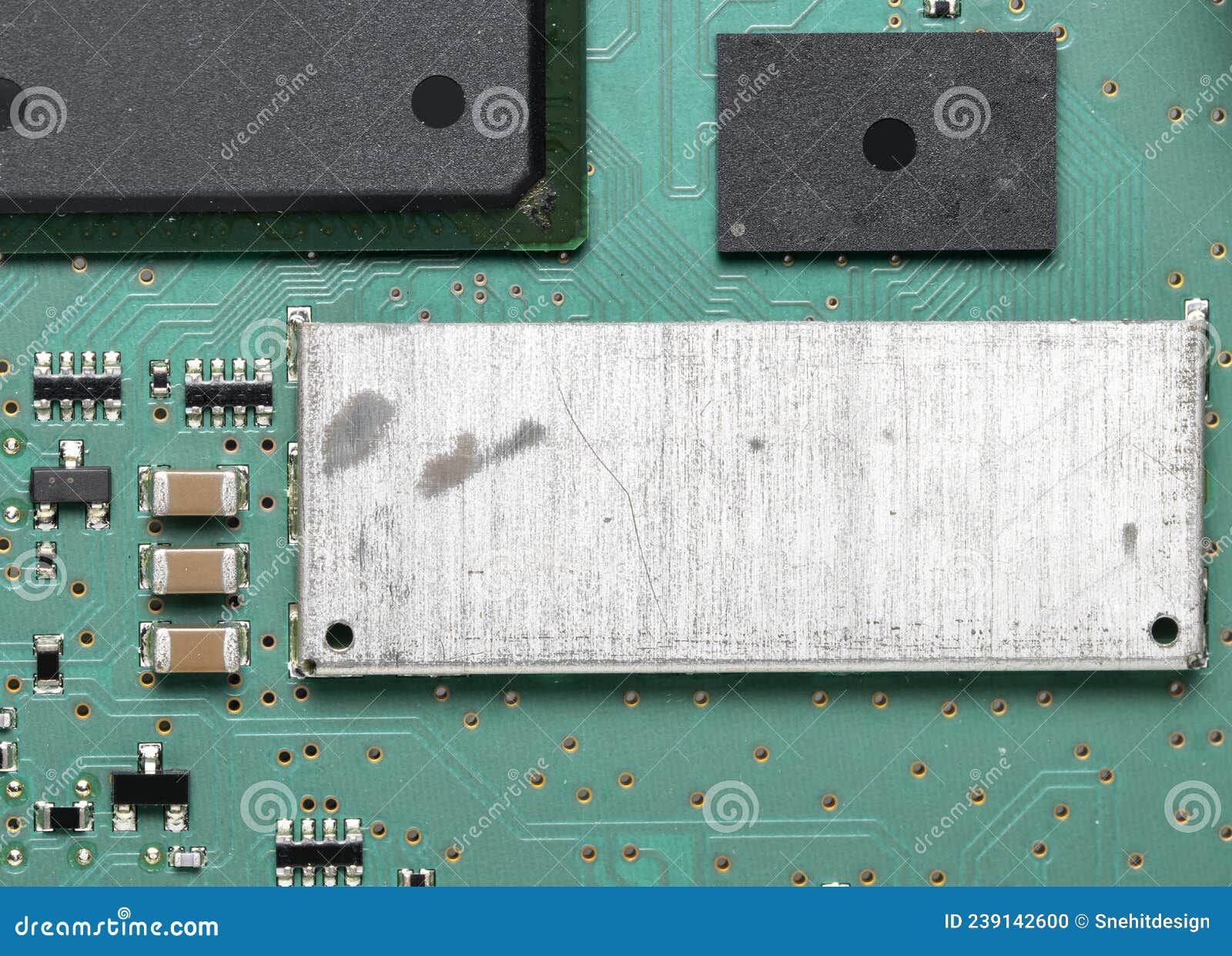 Electro Magnetic Metal Shield on Electronic PCB Stock Photo - Image of ...