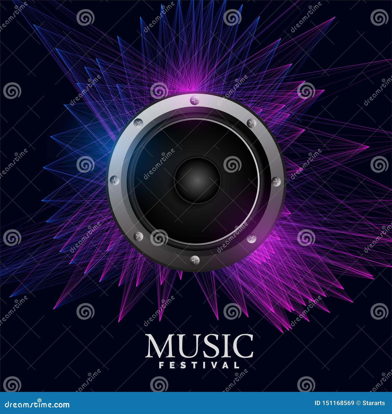 Electro Music Poster with Speaker and Abstract Lines Stock Vector ...