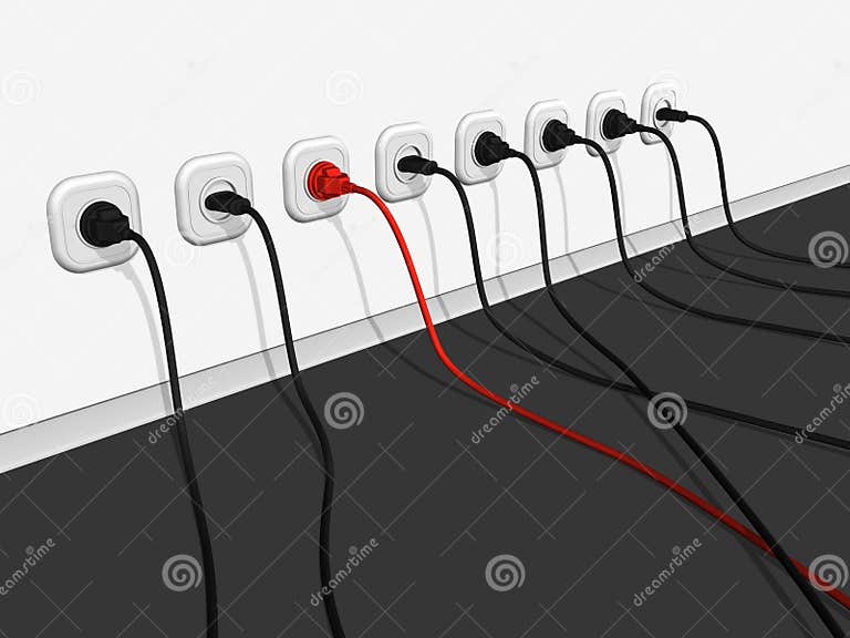 Electro one line unique stock illustration. Illustration of electricity ...