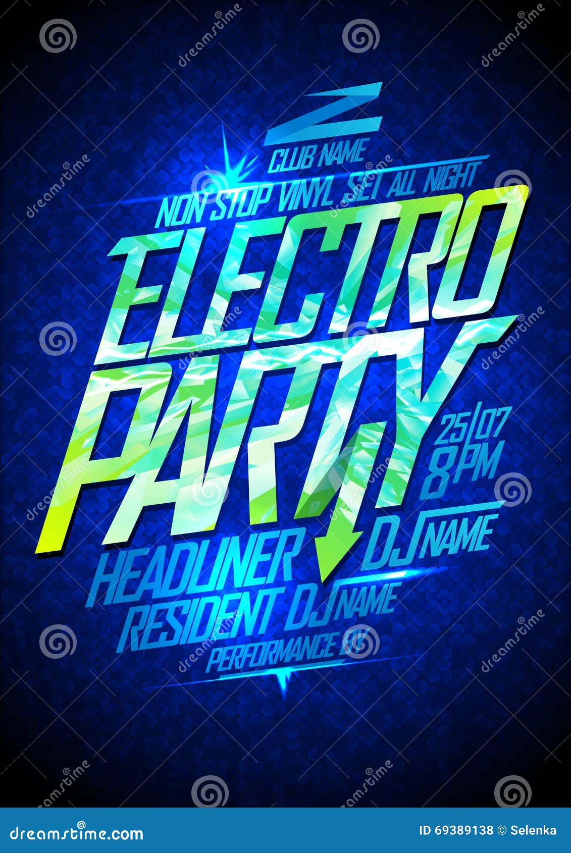 Electro Party Invitation Poster. Electronic Music Festival Flyer ...