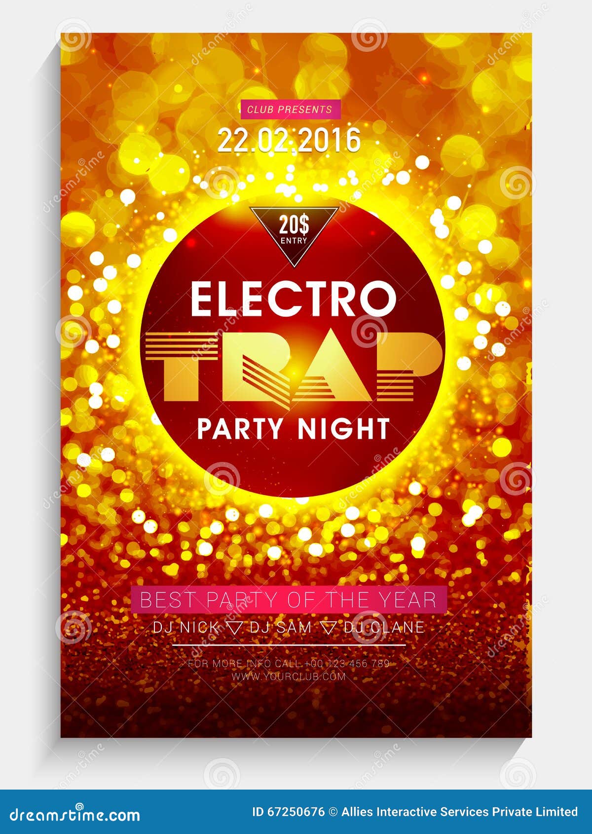 Electro Party Night Flyer, Banner or Template Design. Stock ...