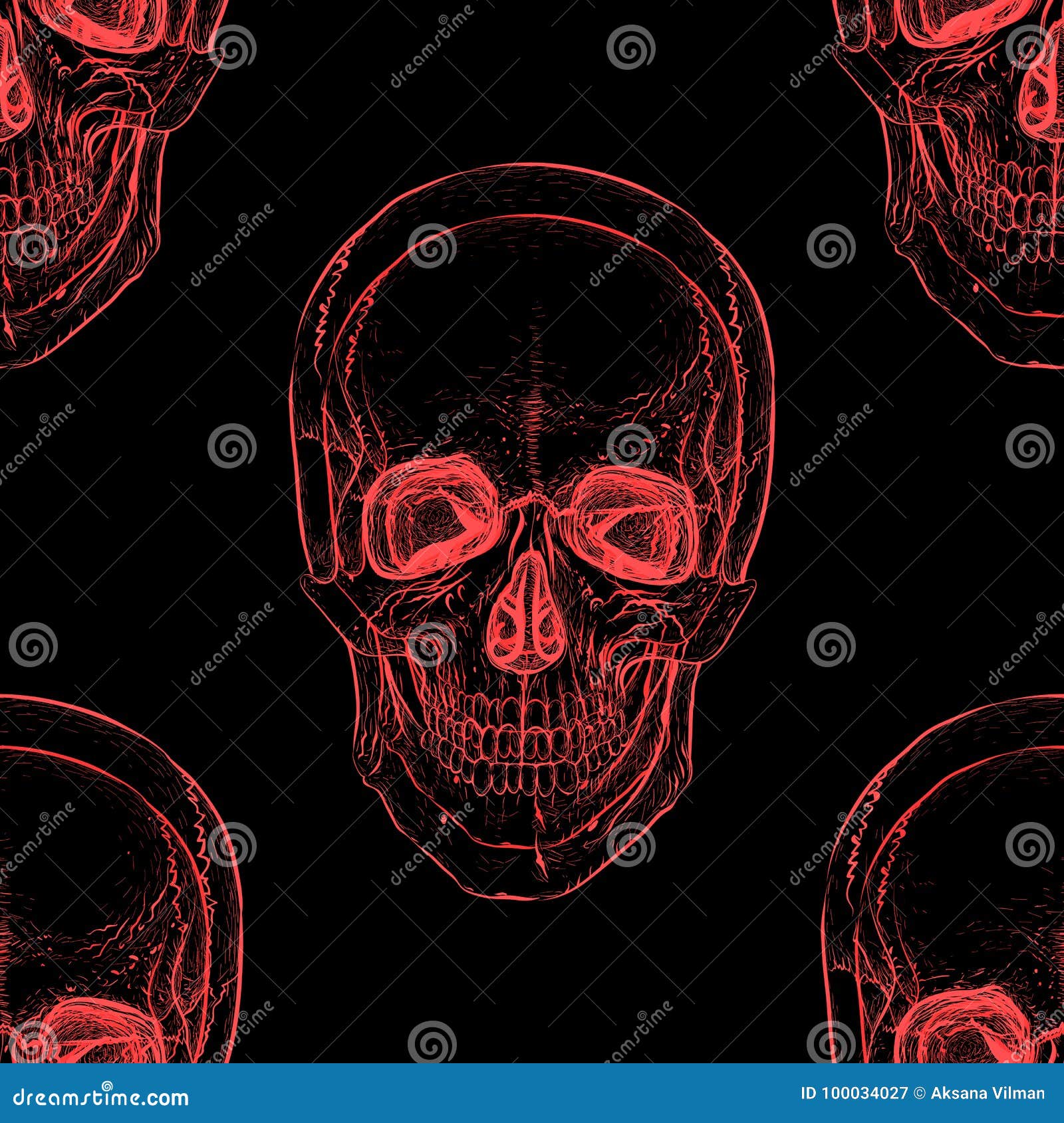 Electro Skull Vector Illustration | CartoonDealer.com #100033968
