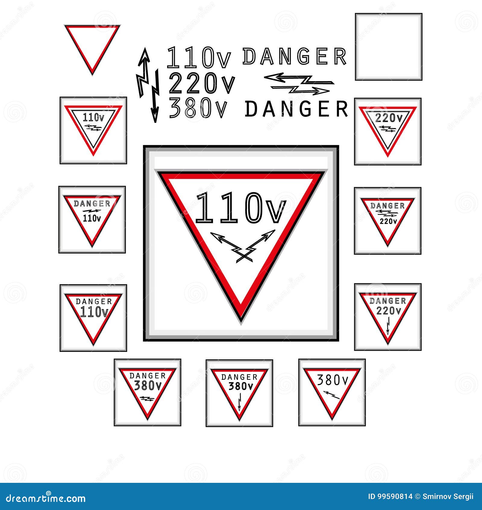 Electro Sticker for Electrical Consumers 100v Stock Illustration ...