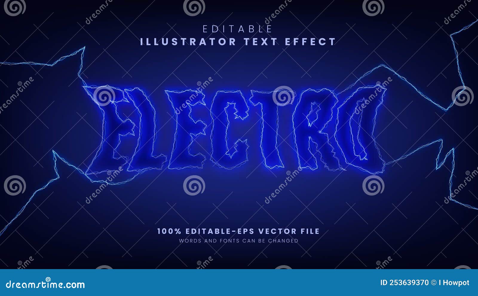 Electro Text Effect stock vector. Illustration of element - 253639370