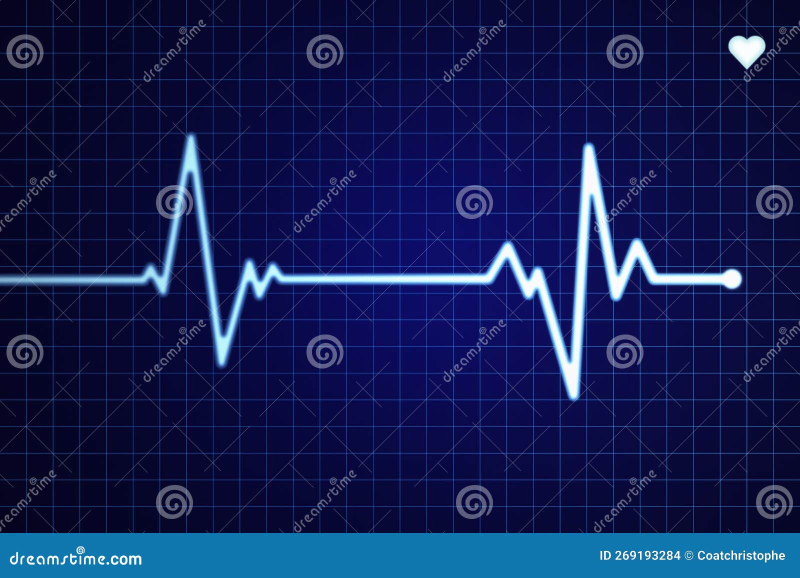 Electrocardiogram on a Blue Grid Screen Stock Illustration ...