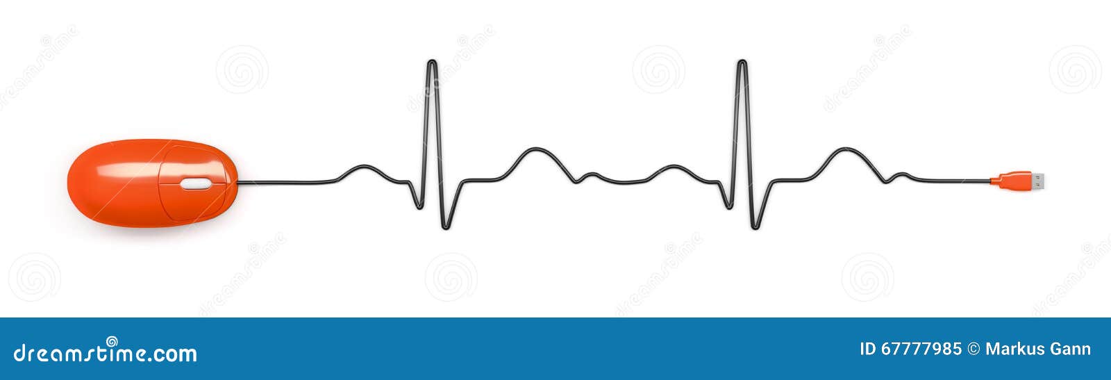 Electrocardiogram Computer Mouse Stock Illustration - Illustration of ...