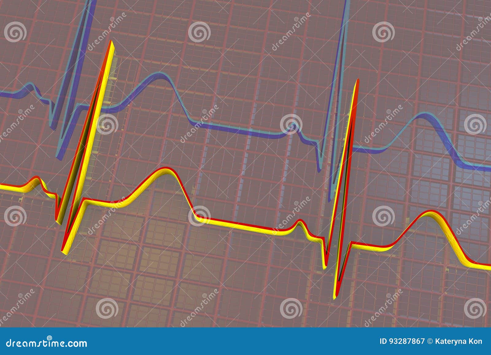 Electrocardiogram, ECG Background Stock Illustration - Illustration of ...