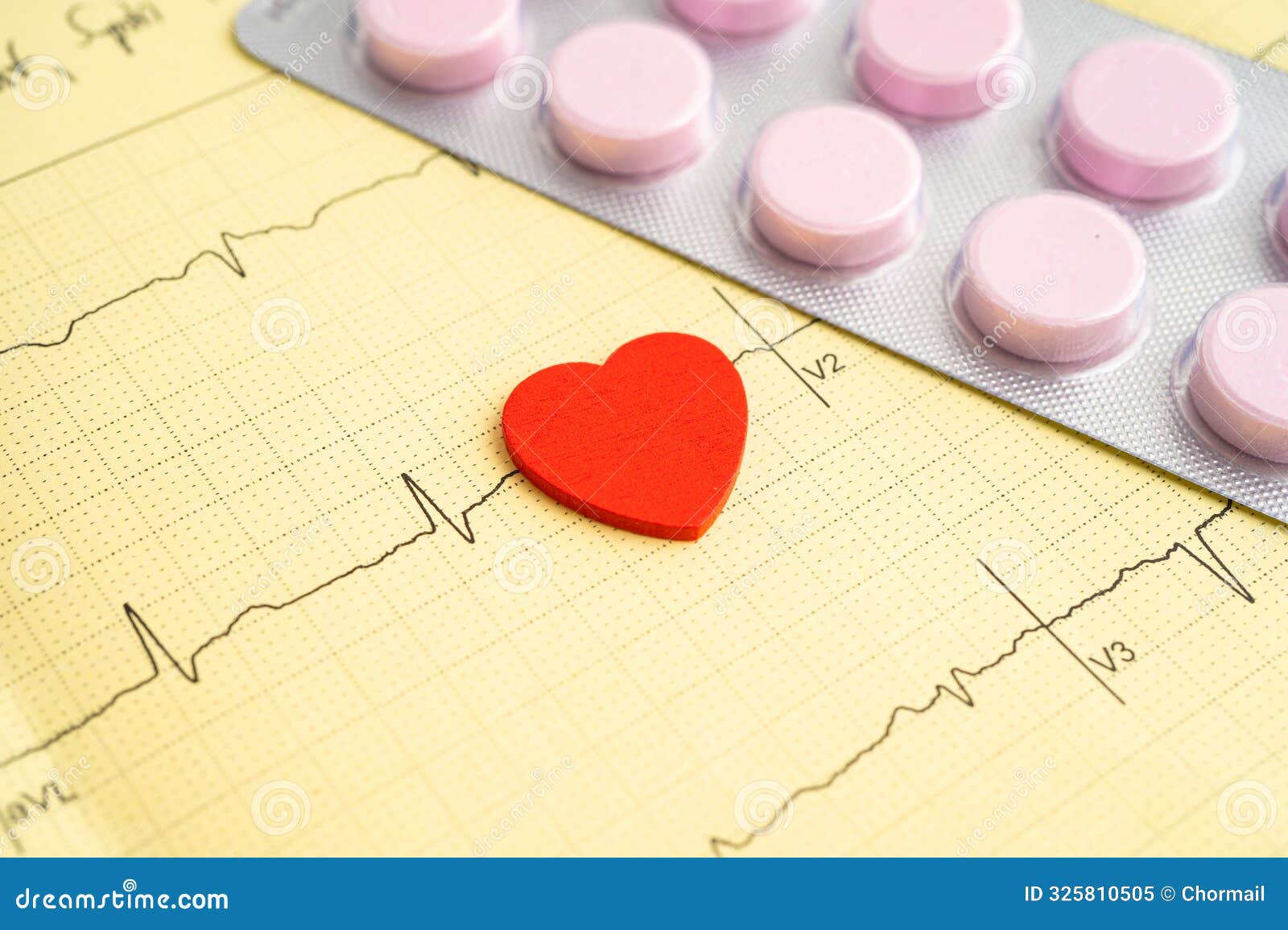 Electrocardiogram, ECG With Red Heart, Heart Wave, Heart Attack ...