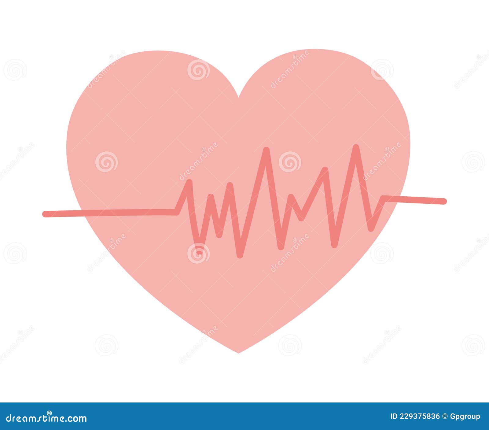 Electrocardiogram On Heart Shape Icon Vector Sign And Symbol Isolated ...