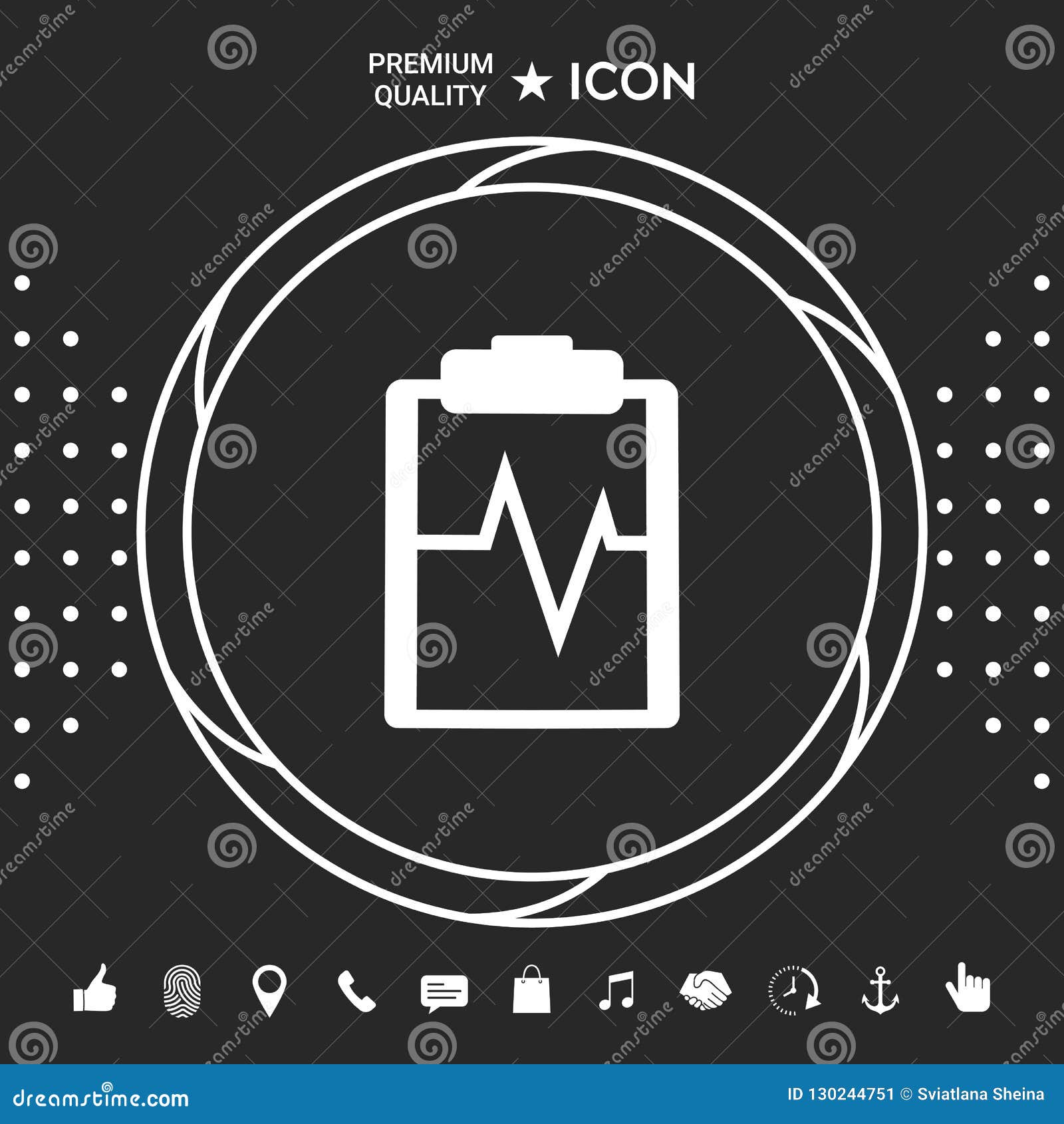 Electrocardiogram Icon Symbol Stock Vector - Illustration of graph ...
