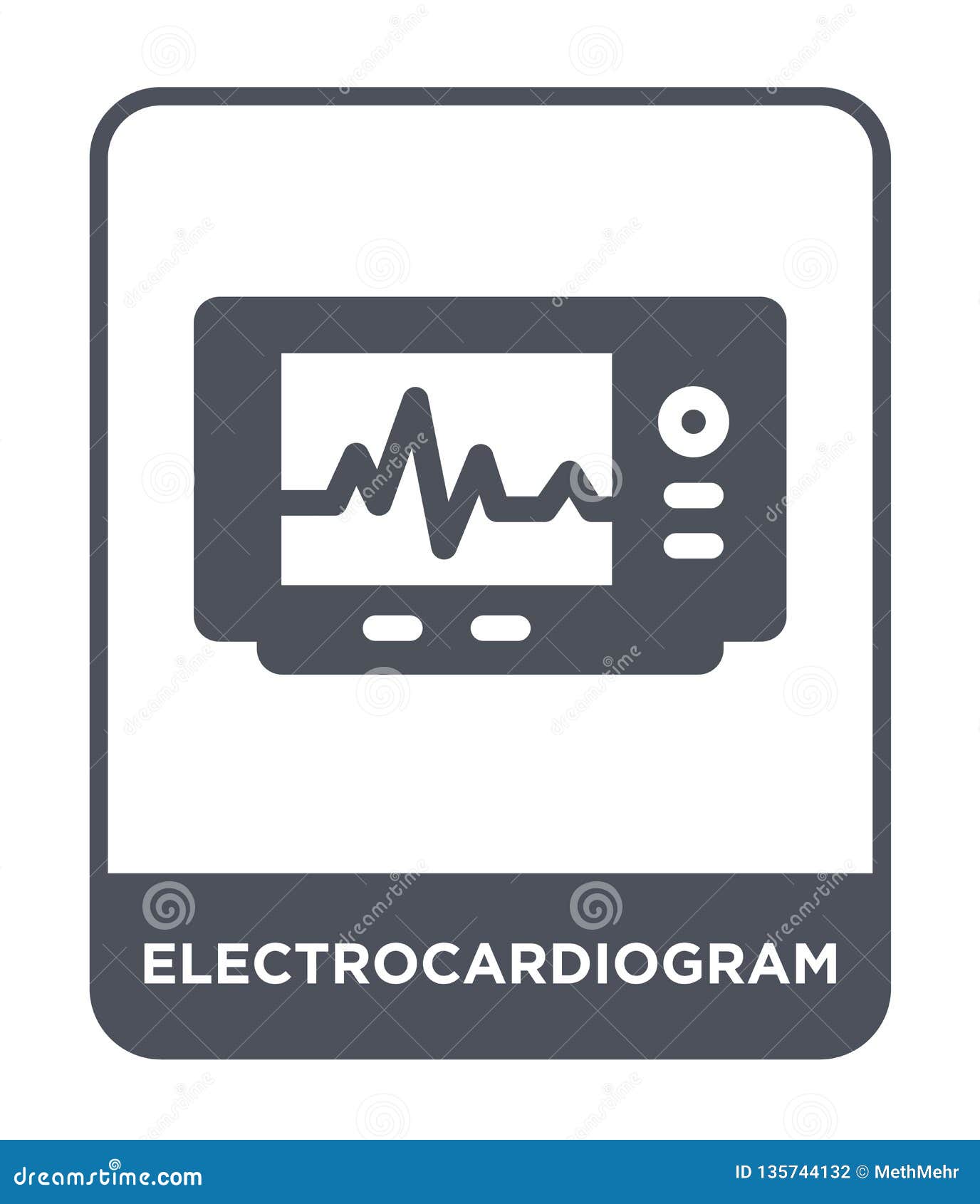 Electrocardiogram Icon in Trendy Design Style. Electrocardiogram Icon ...