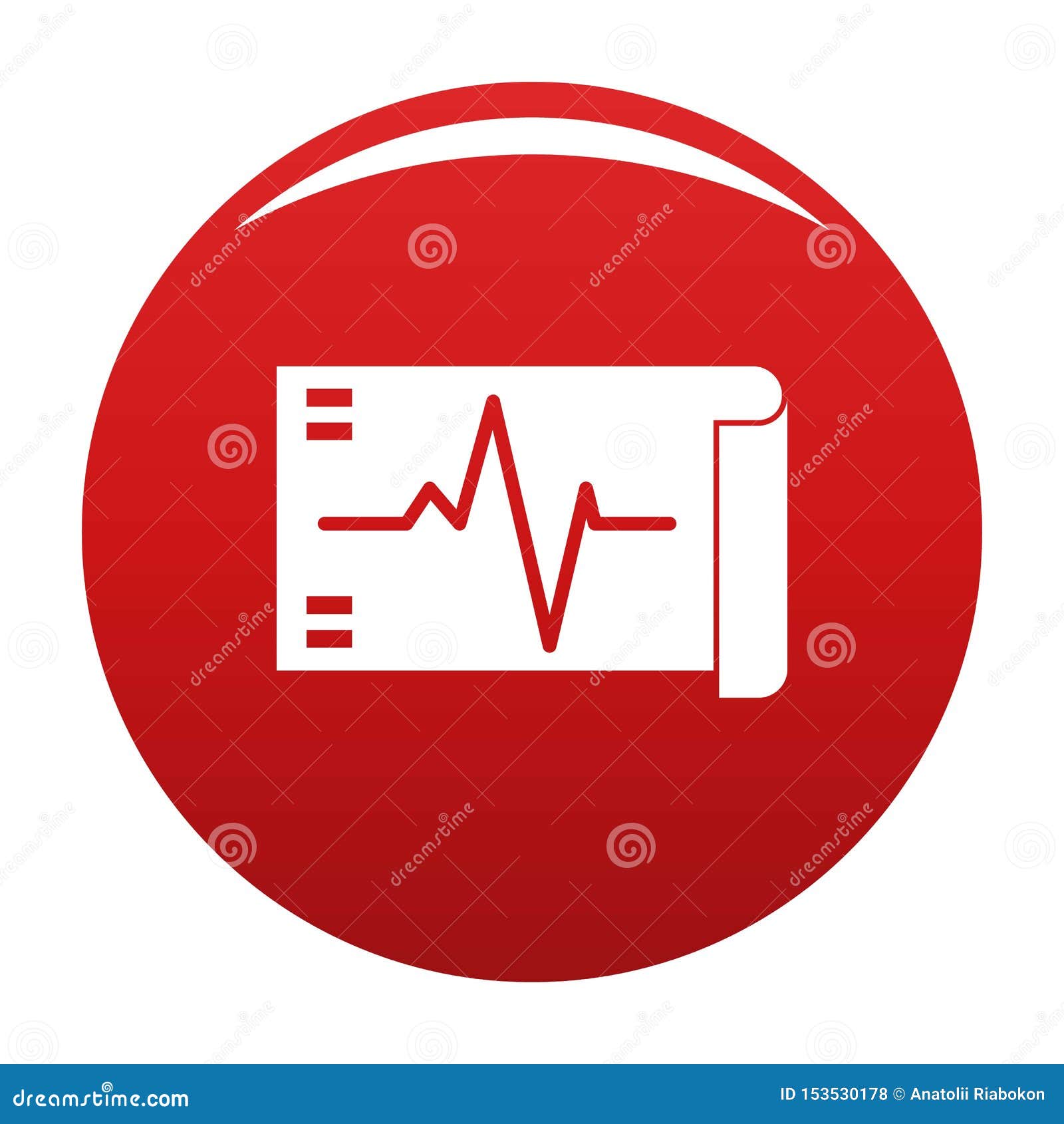 Electrocardiogram Icon Vector Red Stock Vector - Illustration of ...