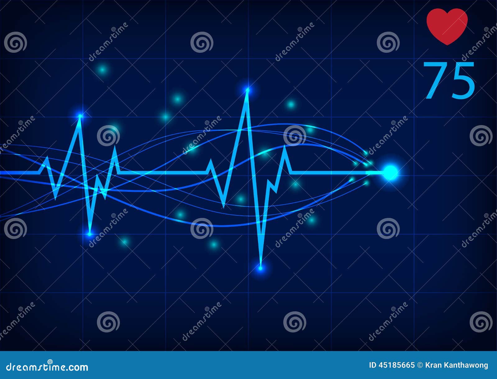 Electrocardiogram Monitor Display Vector Illustration Stock Vector ...