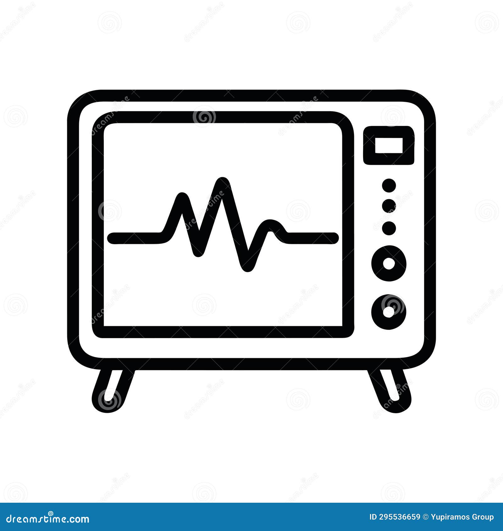 Electrocardiogram Monitor Icon Stock Vector - Illustration of linear ...