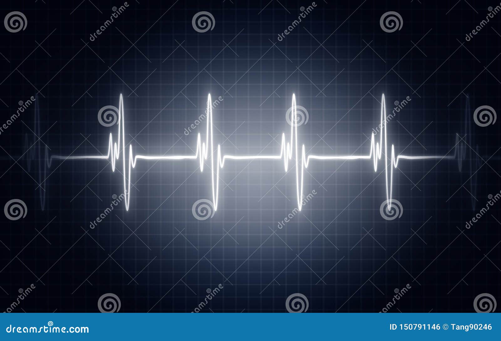 Electrocardiogram with Red Heart Symbol Stock Illustration ...