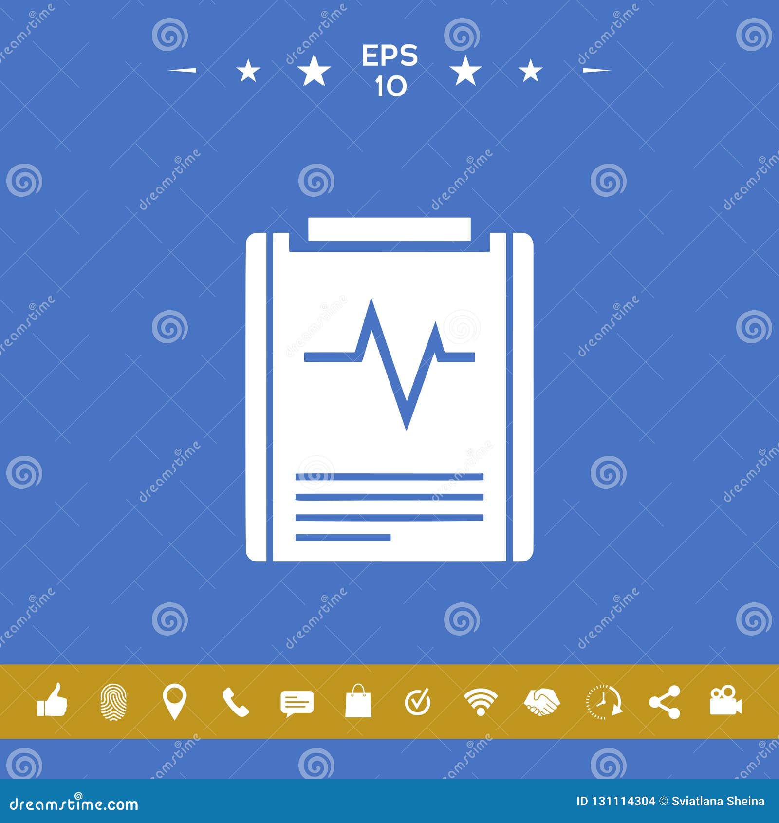 Electrocardiogram Symbol Icon Stock Vector - Illustration of pulse ...