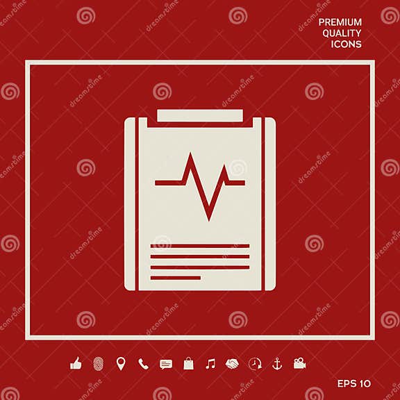 Electrocardiogram Symbol Icon. Graphic Elements for Your Design Stock ...