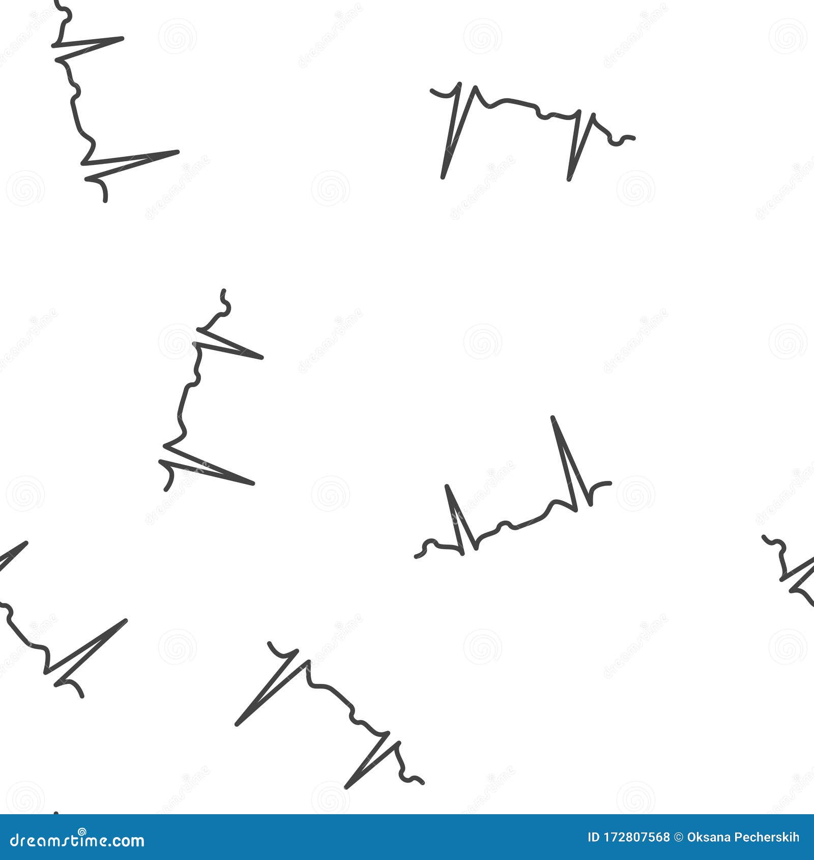 Electrocardiogram Vector Icon, Sinus Rhythm Disturbance Seamless ...