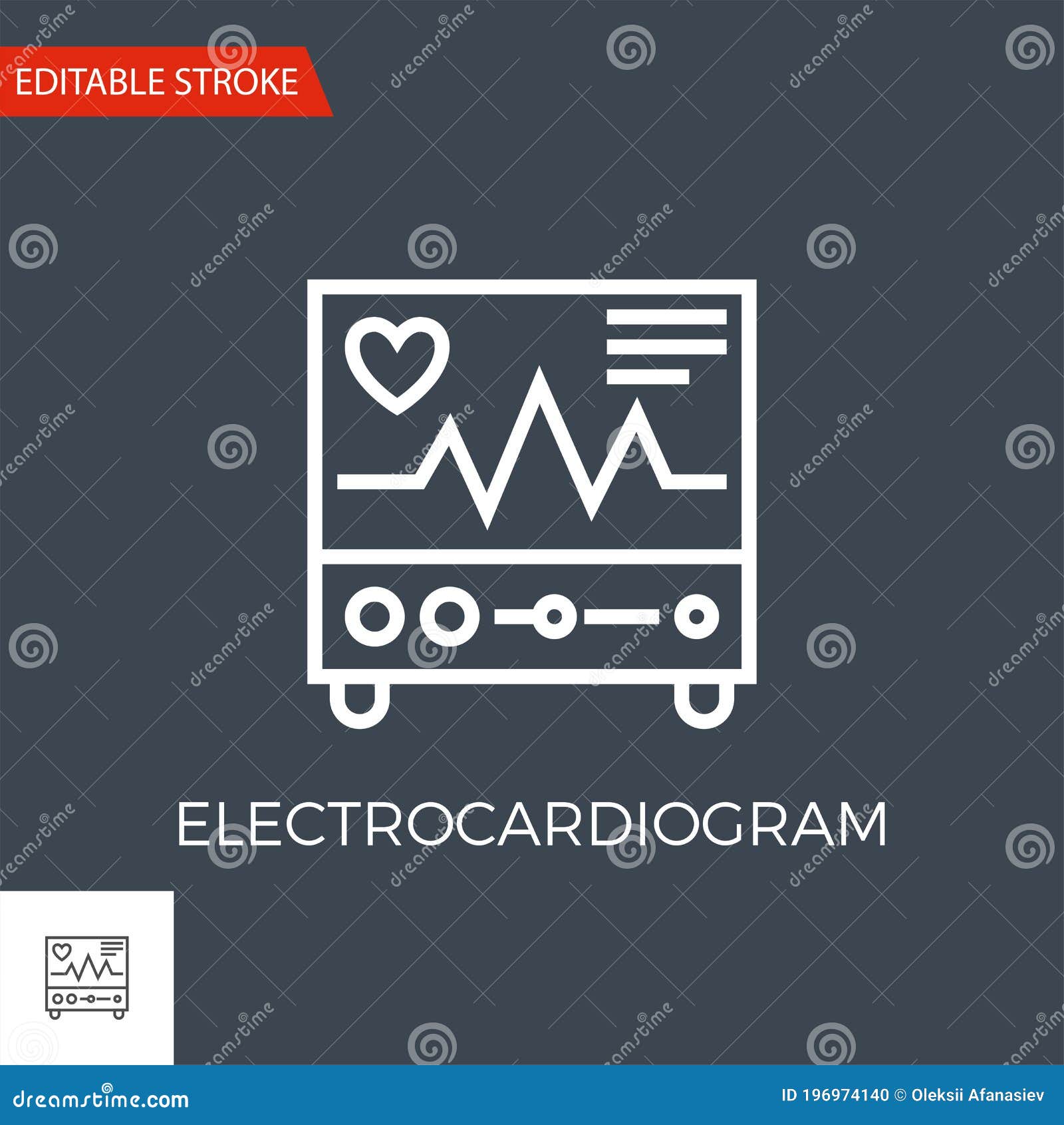 Electrocardiogram Vector Icon Stock Vector - Illustration of ...