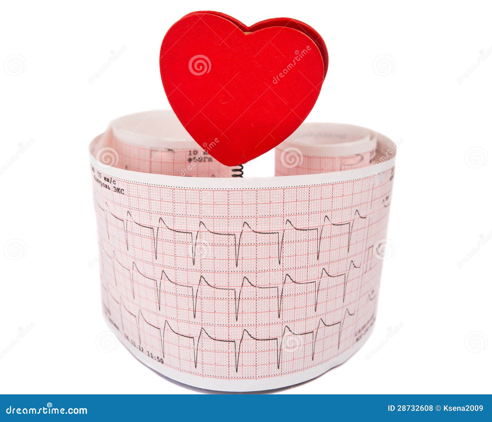 Electrocardiograma Con Un Corazón Foto de archivo - Imagen de ...