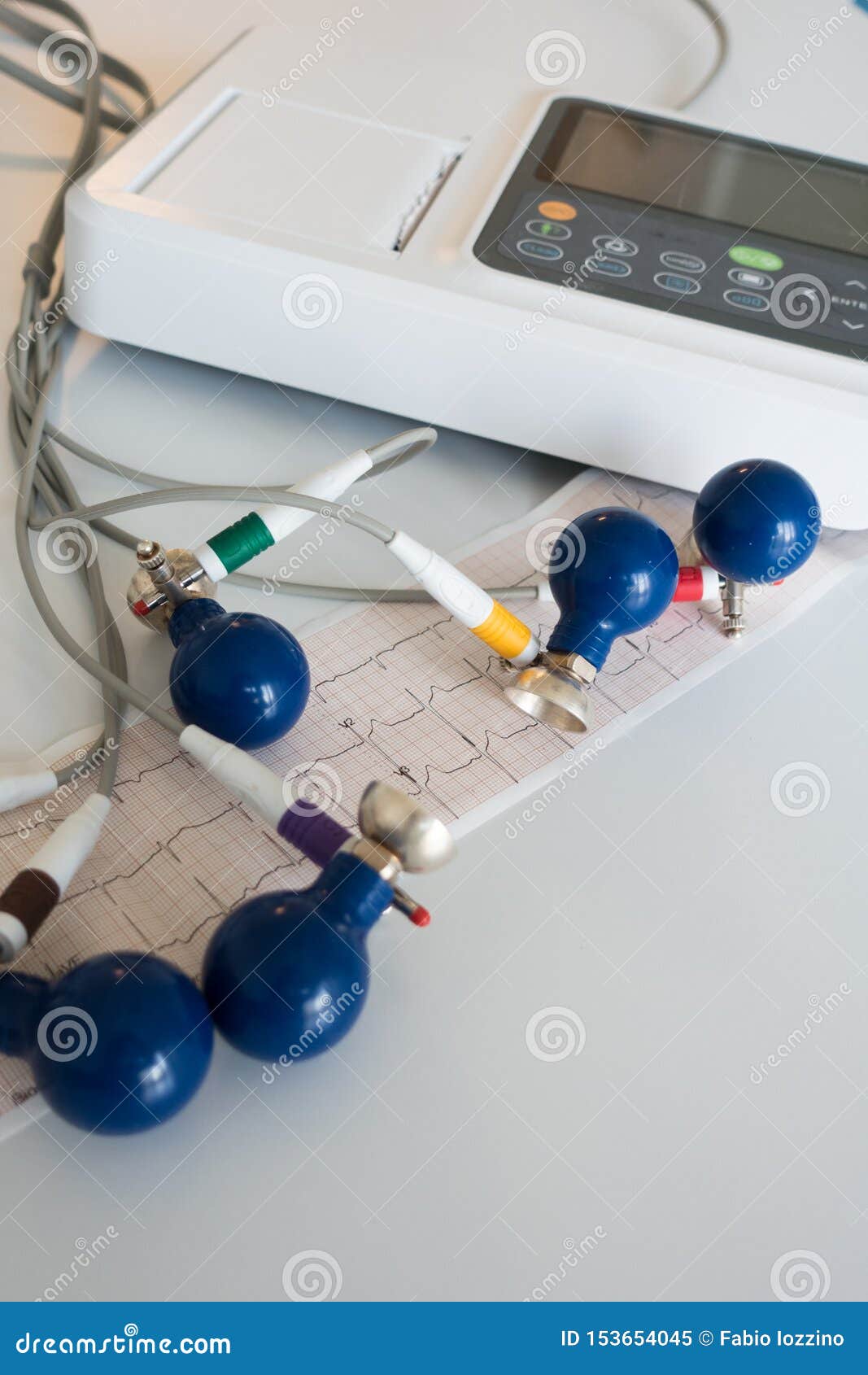 Electrocardiograph With Pump Electrodes With Electrocardiogram Royalty ...