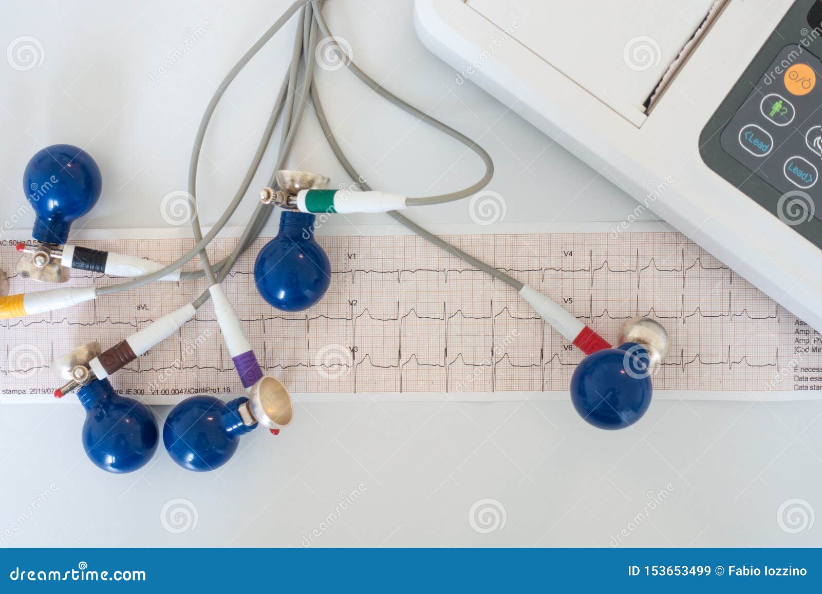 Electrocardiograph with Pump Electrodes with Electrocardiogram Stock ...