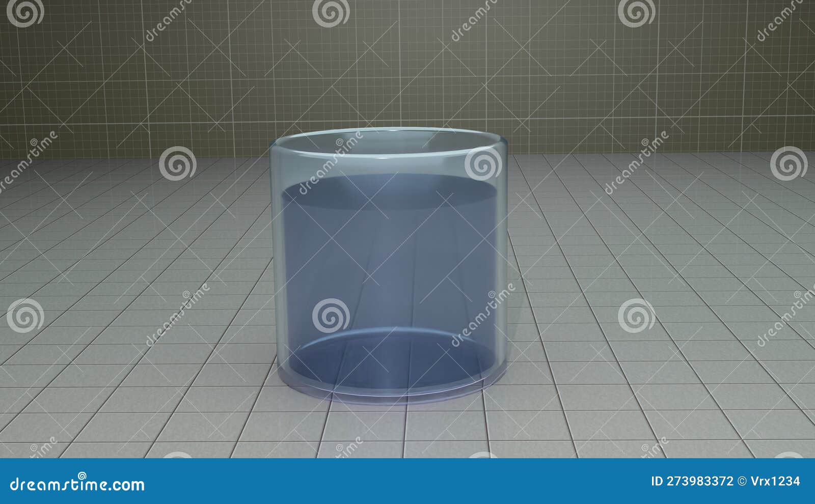 Electrochemistry. Chemistry Beaker Filled with Clear Liquid. 3d Render ...