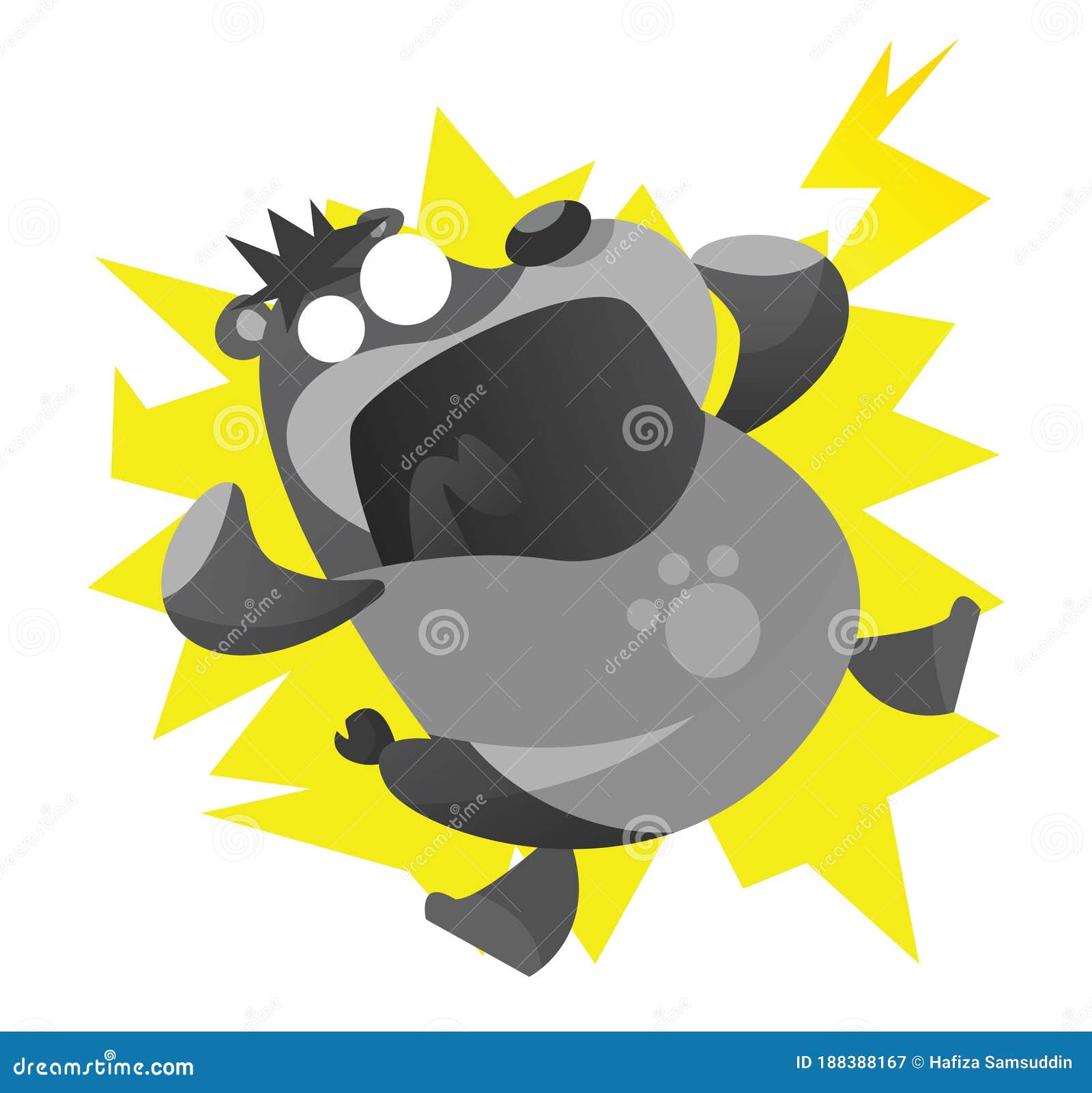 Electrocuted Bear Cartoon. Vector Illustration Decorative Design Stock ...