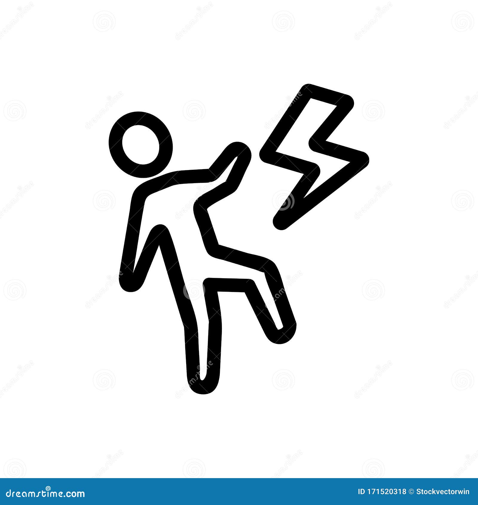 Electrocution Icon Vector. Isolated Contour Symbol Illustration Stock ...
