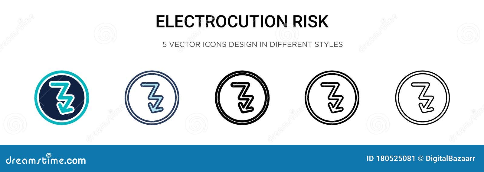 Electrocution Risk Icon in Filled, Thin Line, Outline and Stroke Style ...