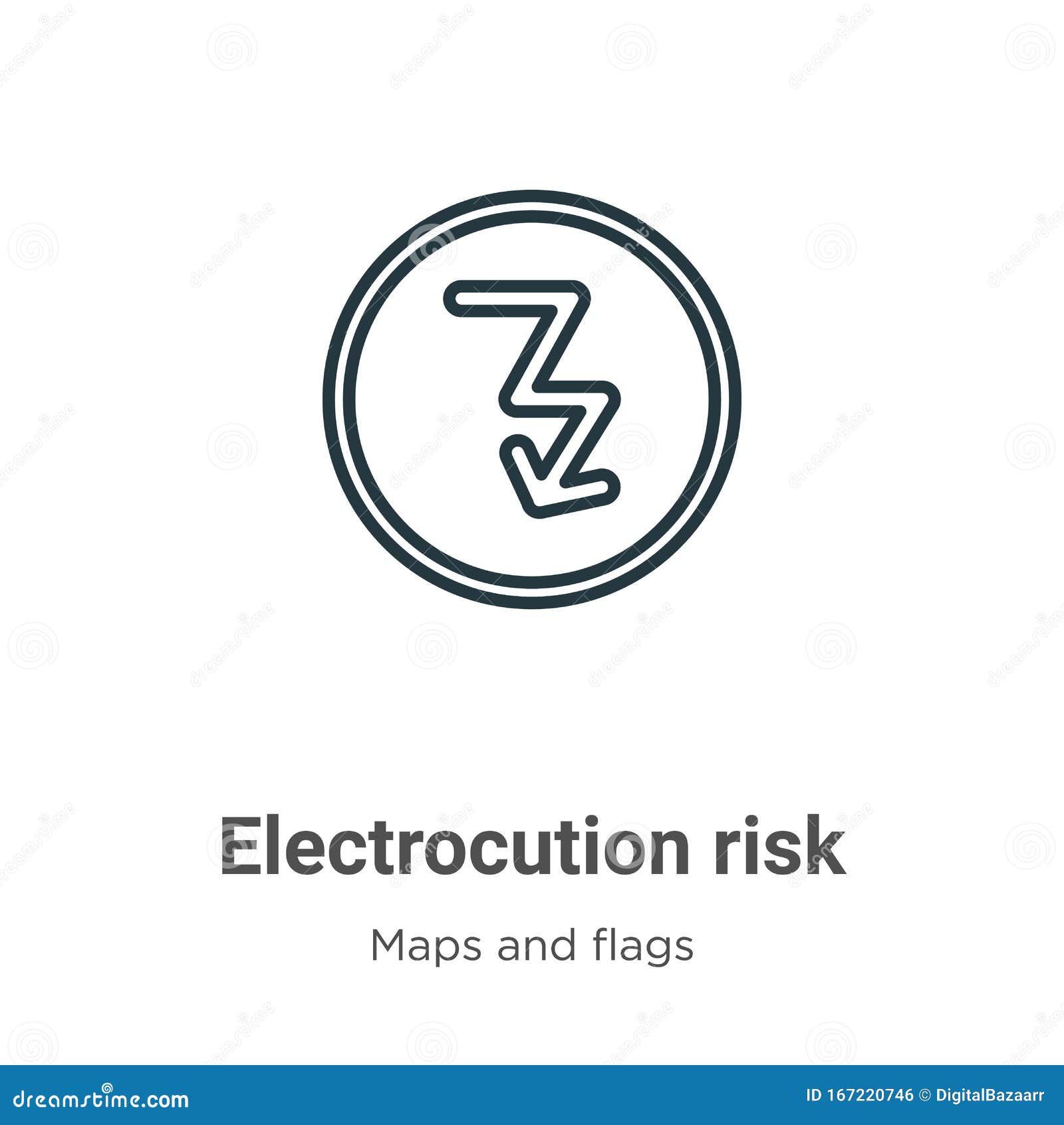 Electrocution Risk Outline Vector Icon. Thin Line Black Electrocution ...