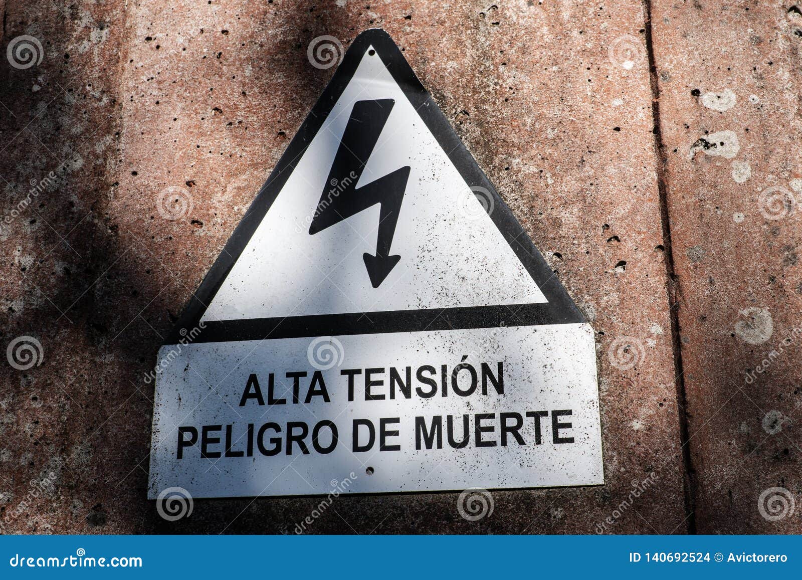 Electrocution Sign Warning of the Danger of Electrocution Stock Photo ...