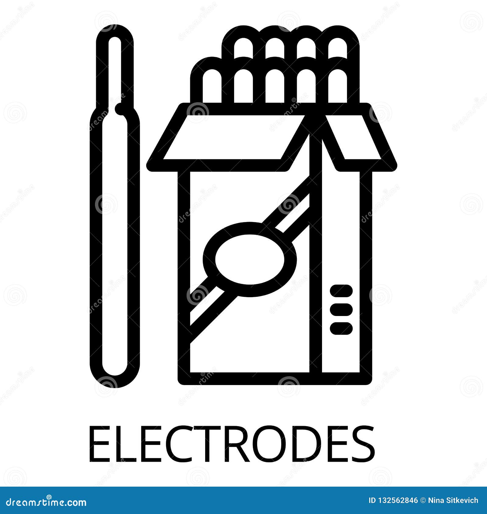 Electrode Pack Icon, Outline Style Stock Vector - Illustration of ...