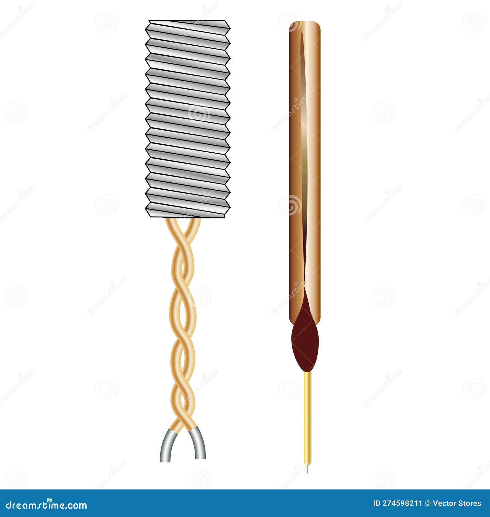 Electrodes Copper Or Silver With Twisted Wire Plus And Minus Ends ...