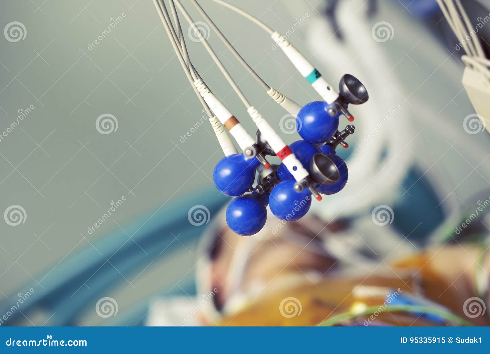 Electrodes for Recording ECG To Patient Stock Image - Image of abstract ...
